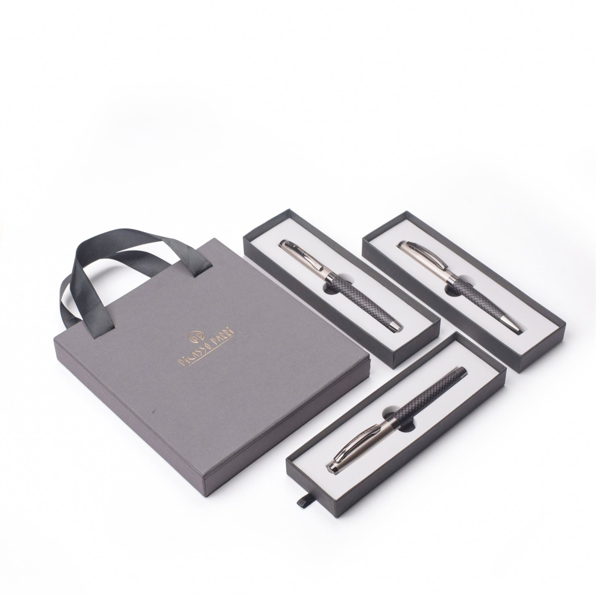 Picasso Parri Kainos Chess Pattern Roller Pen, Ball Pen & Fountain Pen Set